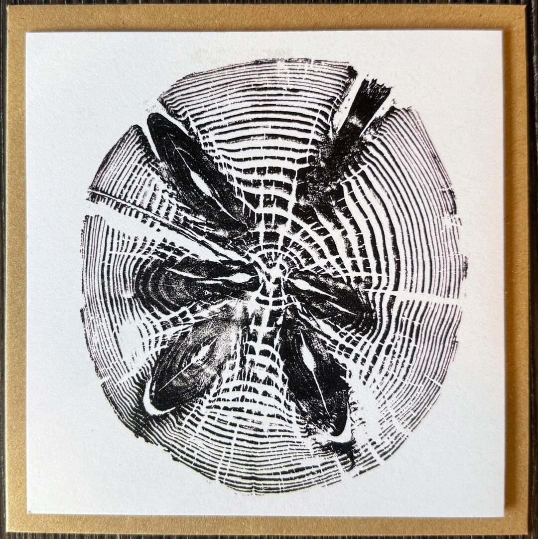 Art / Artist Greeting Card KNOTTY PINE Tree Ring Print Nature Design ...