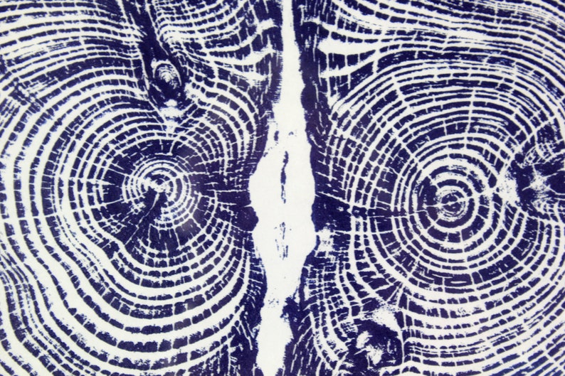 Lawson Cypress 'face' - Aqua Blue Contemporary Handmade Tree Ring Art ...