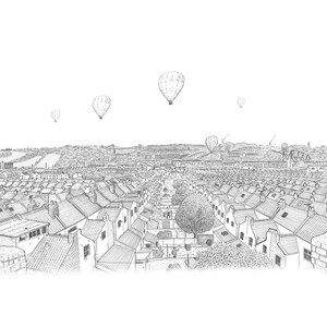 Custom Illustration, B&W Landscape Commission - Original Ink ...