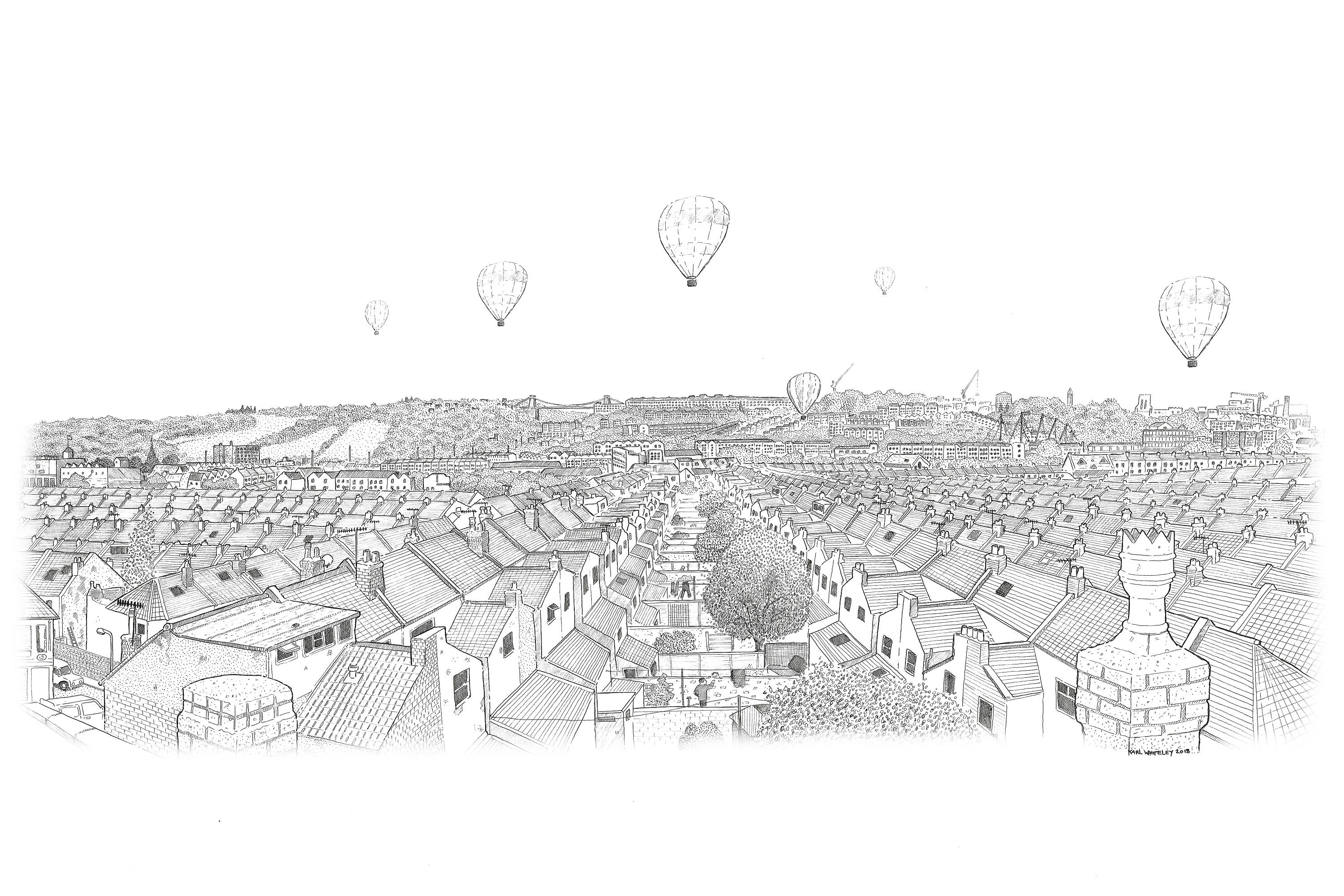 Custom Illustration, B&W Landscape Commission - Original Ink ...