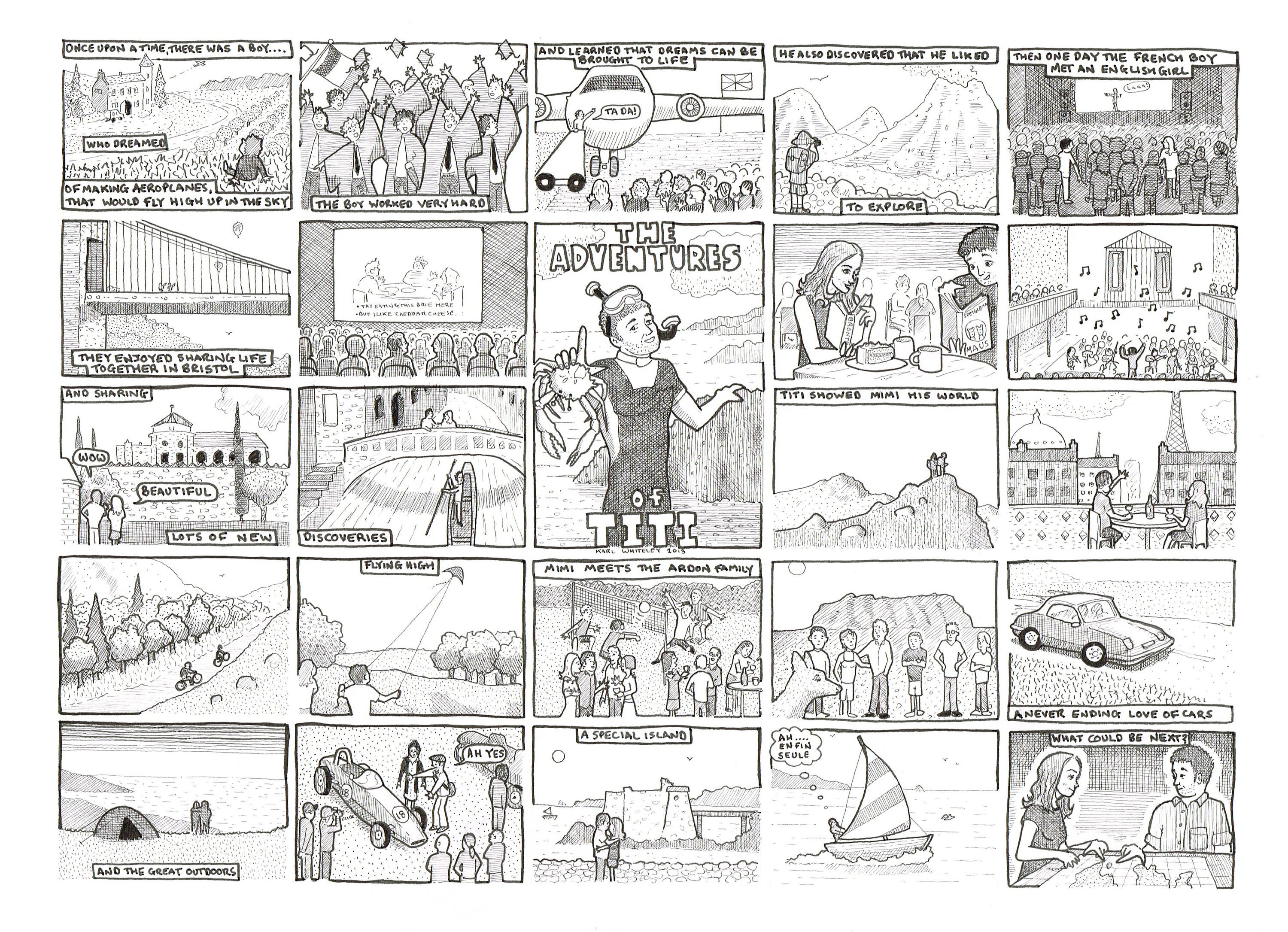 Custom Illustration Comic Strip Commission - Original Ink Cartoon Panel ...