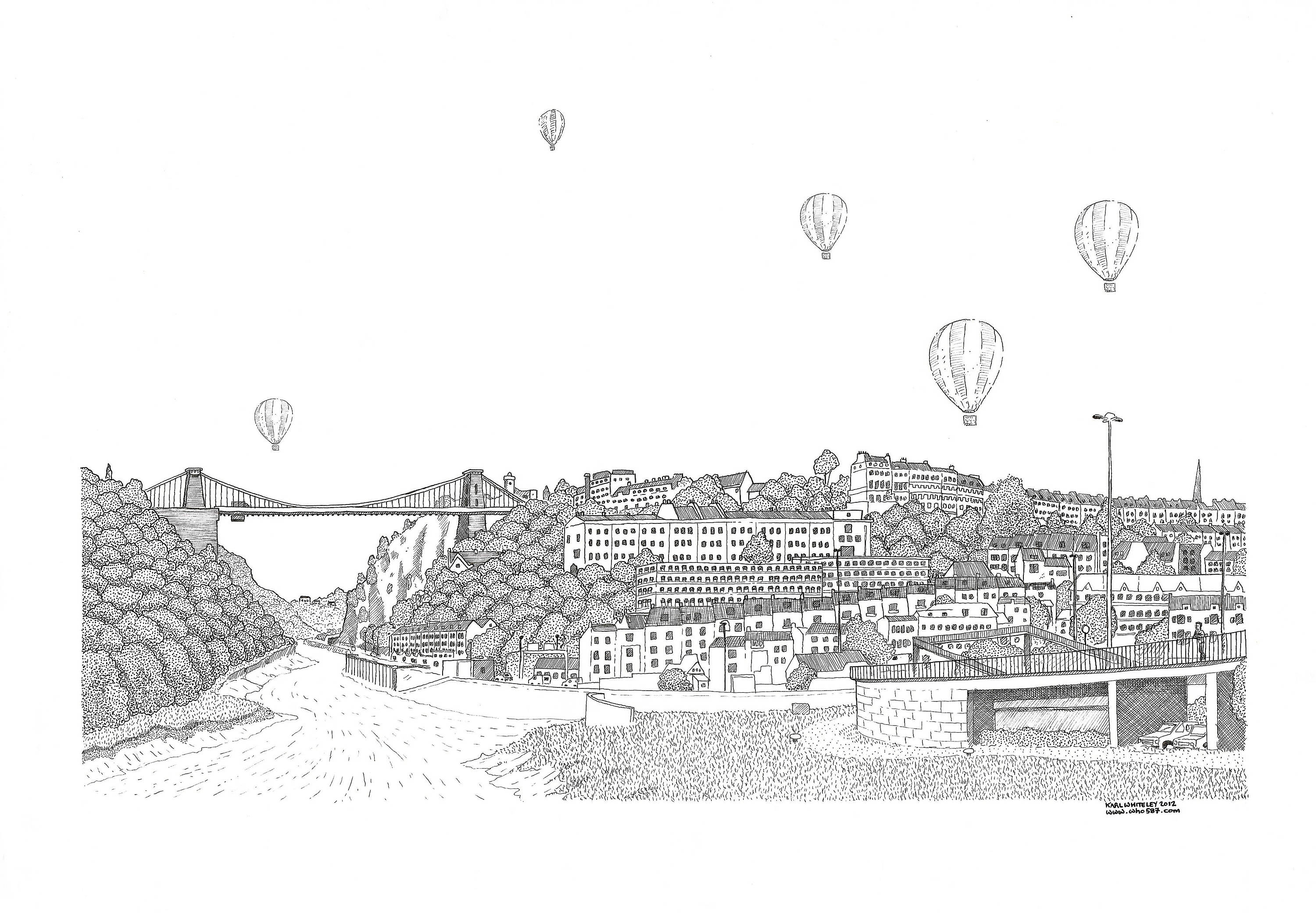Custom Illustration, B&W Landscape Commission - Original Ink ...
