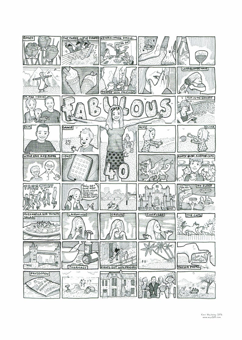 Custom Illustration Comic Strip Commission - Original Ink Cartoon Panel ...