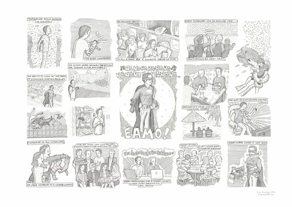 Custom Illustration Comic Strip Commission Original Ink | Etsy