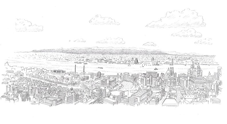 Custom Illustration, B&W Landscape Commission - Original Ink ...