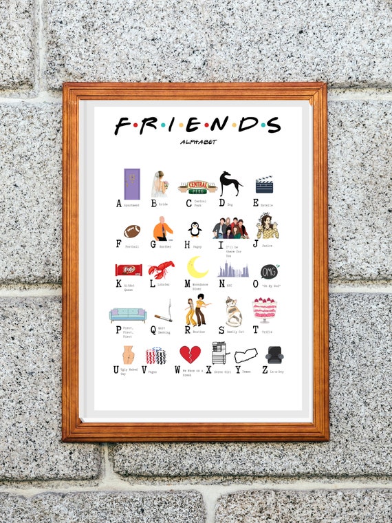 Friends TV Show Alphabet Poster 18x24 Friends Art Friends - Etsy