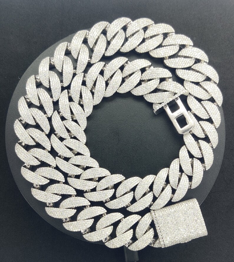 24MM Moissanite Diamond Cuban Link Chain/iced Out Chunky Heavy - Etsy