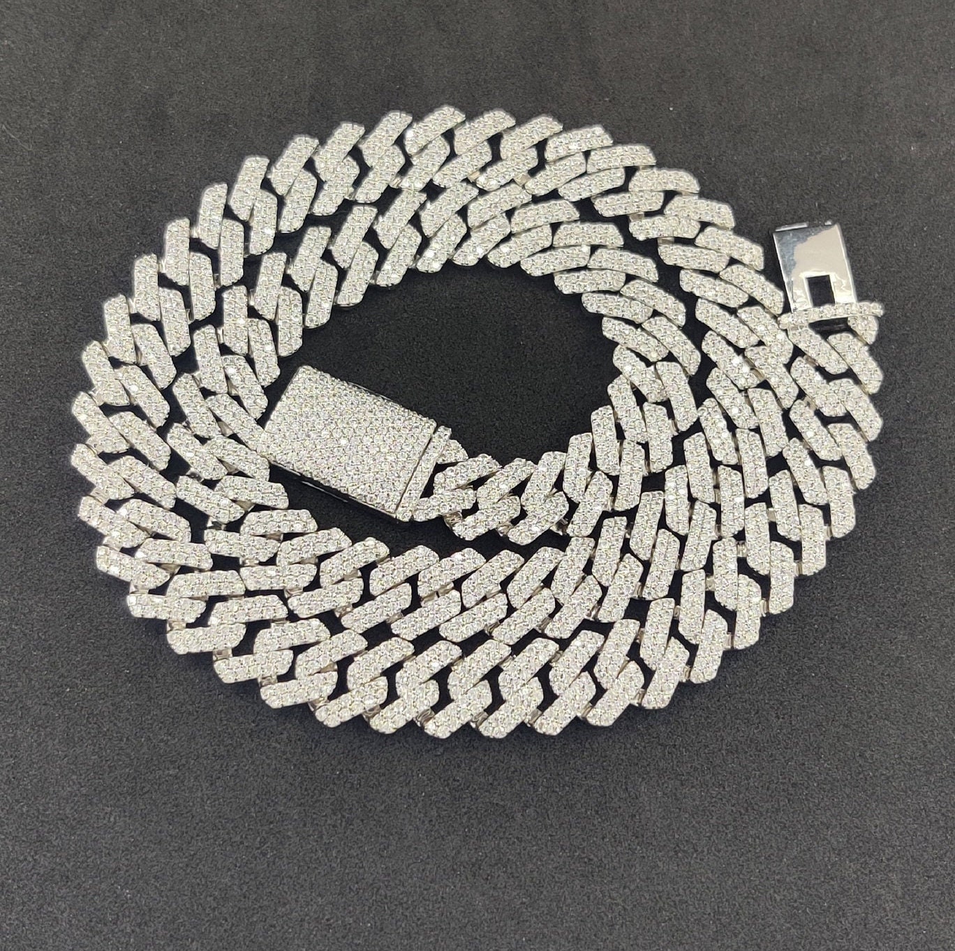 10MM Moissanite Diamond Cuban Link Chain/iced Out Chunky Heavy - Etsy