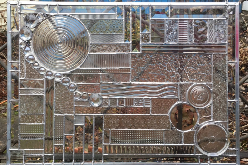 2 Clear Stained Glass Windows Panel, Custom Order - Etsy