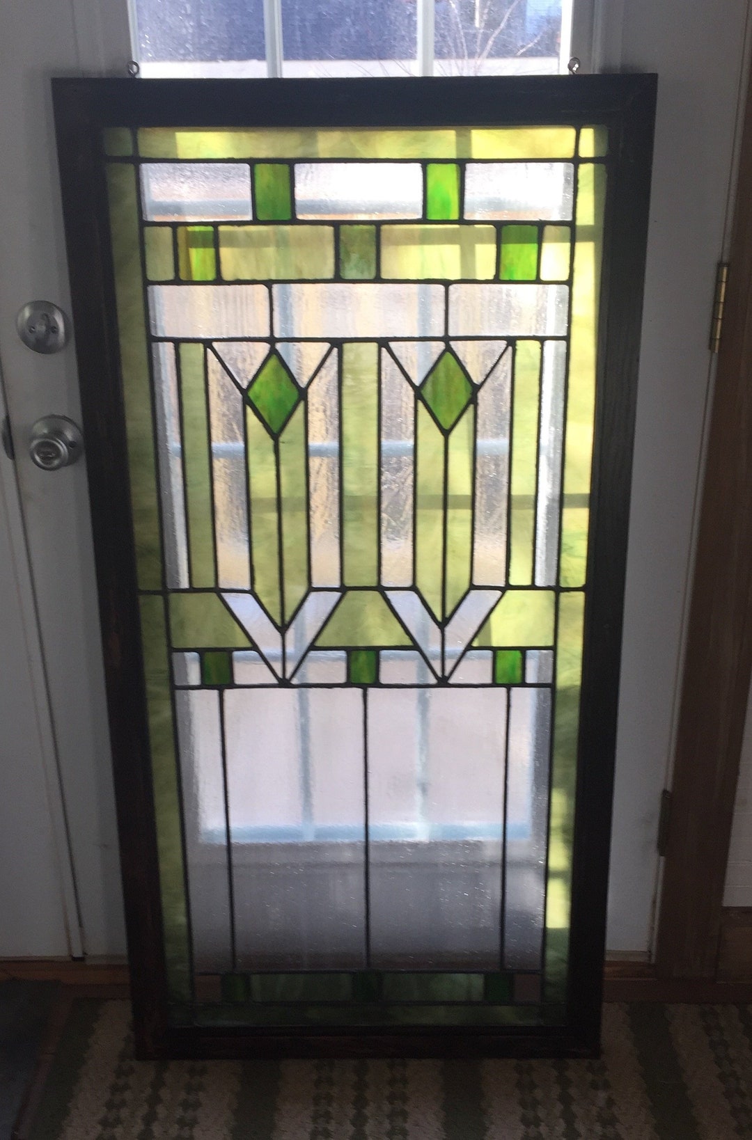 Prarie Style Art Deco Stained Glass Window Custom Order - Etsy