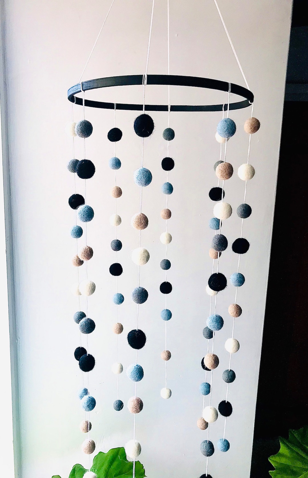 Neutral Felt Ball Cot Mobile/crib Mobile/neutral Baby Mobile/ Neutral ...