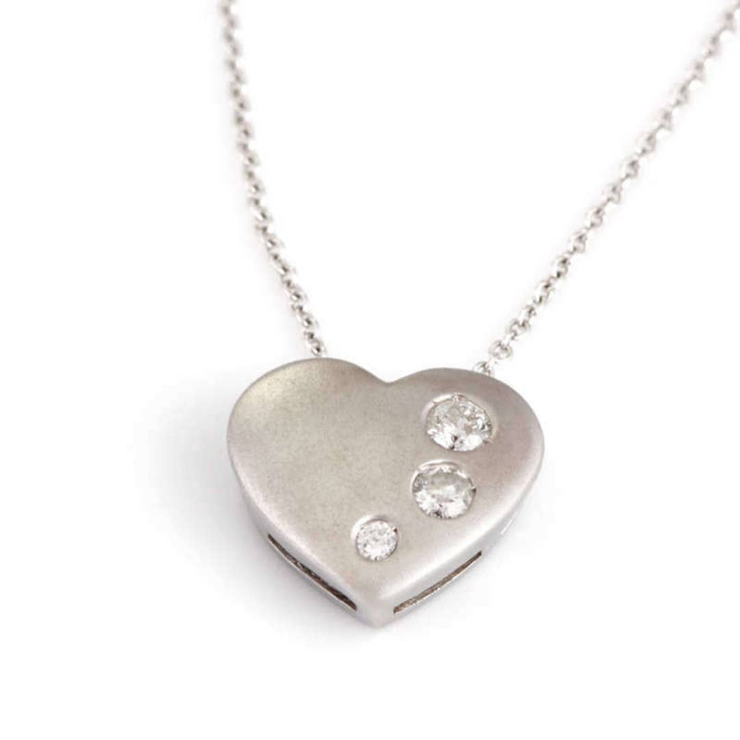 14k White Gold Diamond Heart Pendant - Etsy