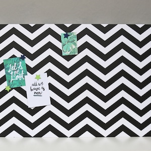 Black and White Chevron Magnetic Noticeboard - Etsy