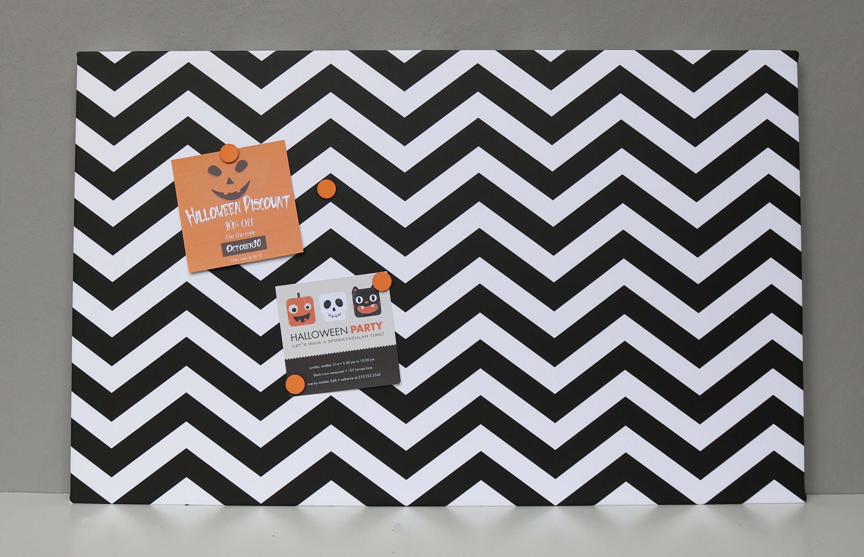 Black and White Chevron Magnetic Noticeboard - Etsy