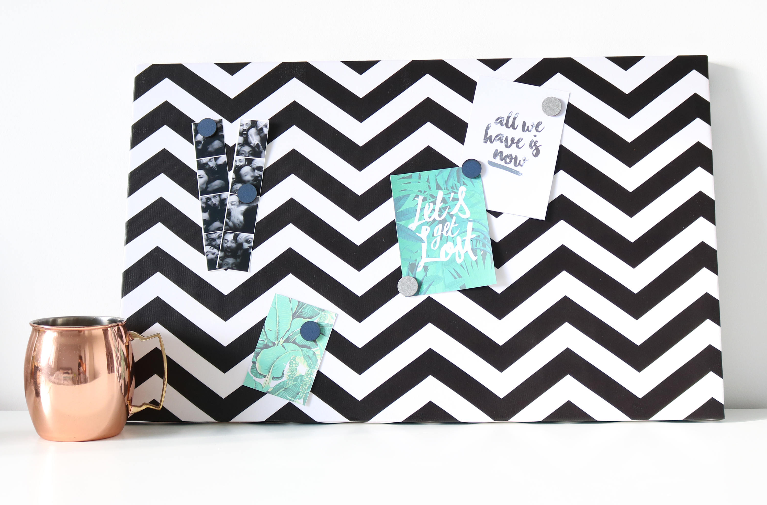 Black and White Chevron Magnetic Noticeboard - Etsy