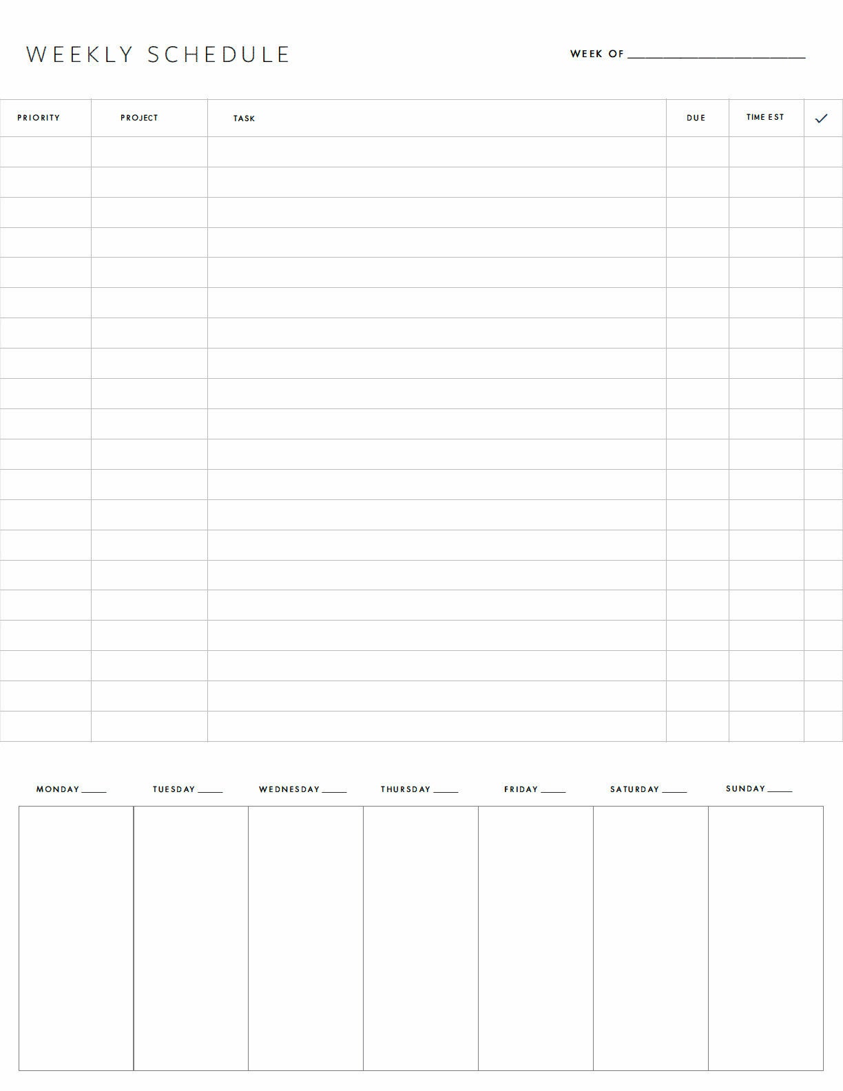 NEW!! Weekly Action Plan Schedule Printable - Etsy