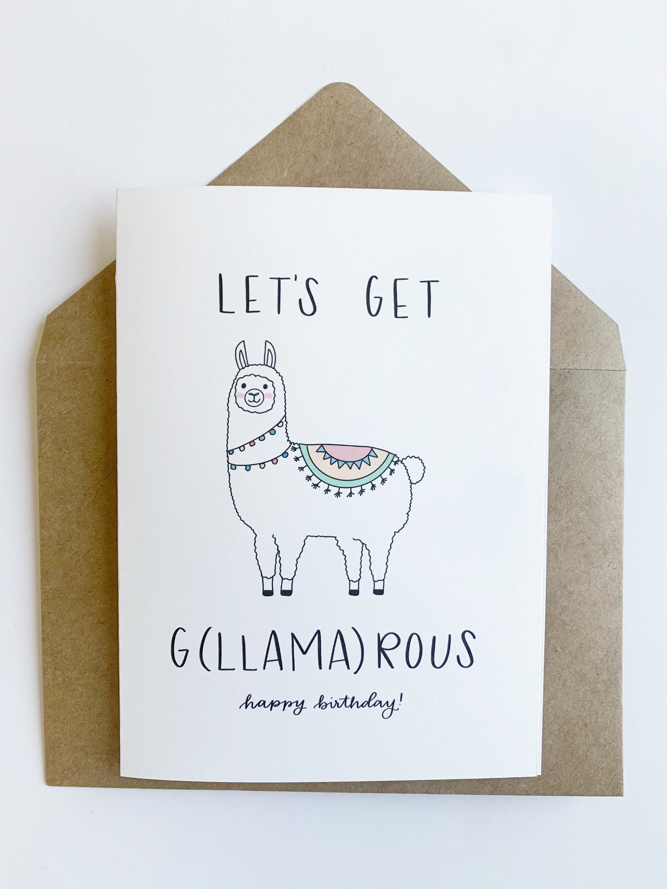 Funny Llama Birthday Card Happy Birthday Illustrated Card - Etsy