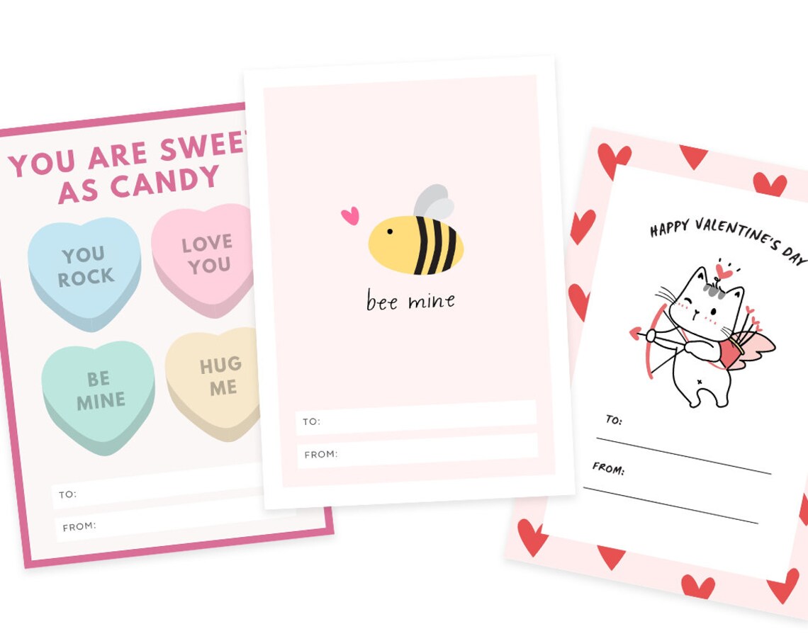 Printable Valentine's Day Cards - Etsy