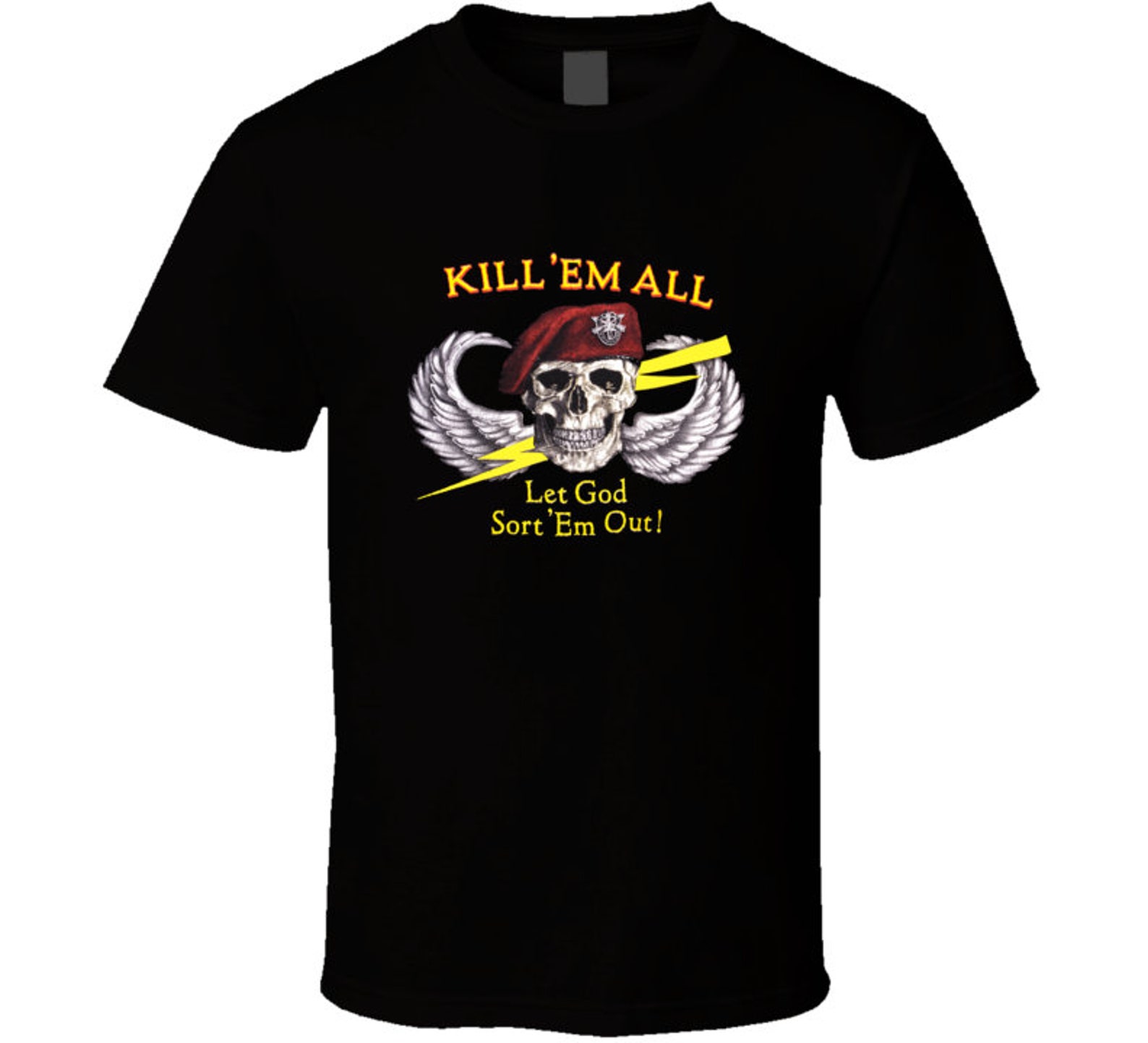 Kill Em All Let God Sort Em Out Classic 80s T Shirt - Etsy