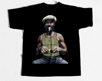 Vintage Reggae T-shirt Lee Scratch Perry Black Ark in Dub Lp Shirts Ska ...