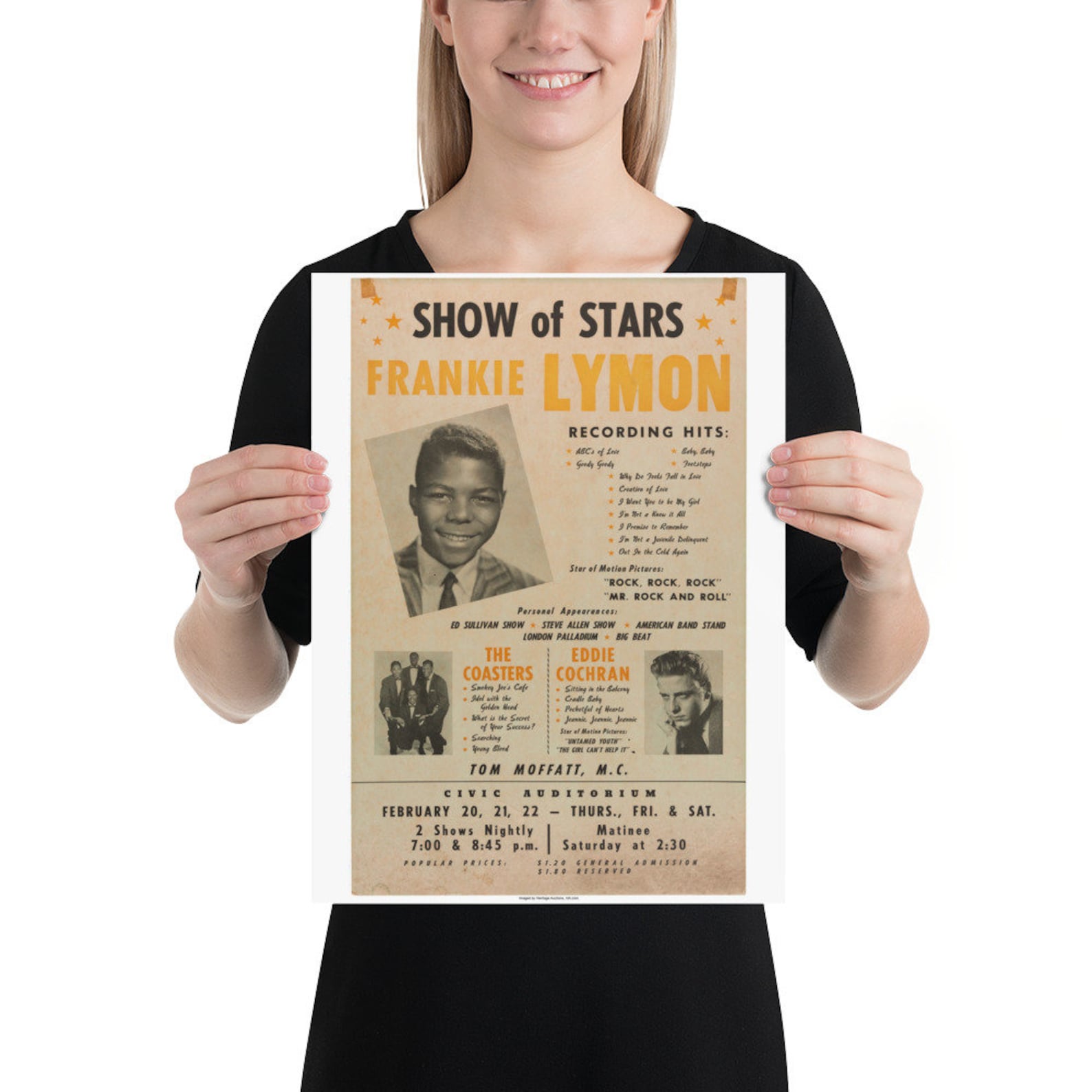 Frankie Lymon Show of Stars 1950s Doo Wop Concert Poster 12x16" - Etsy
