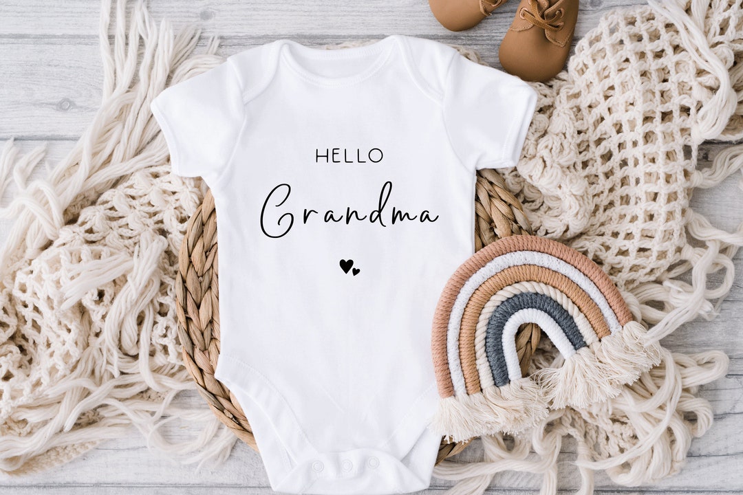 Hello Grandma, Pregnancy Announcement, Baby Revel, Baby Vest - Etsy