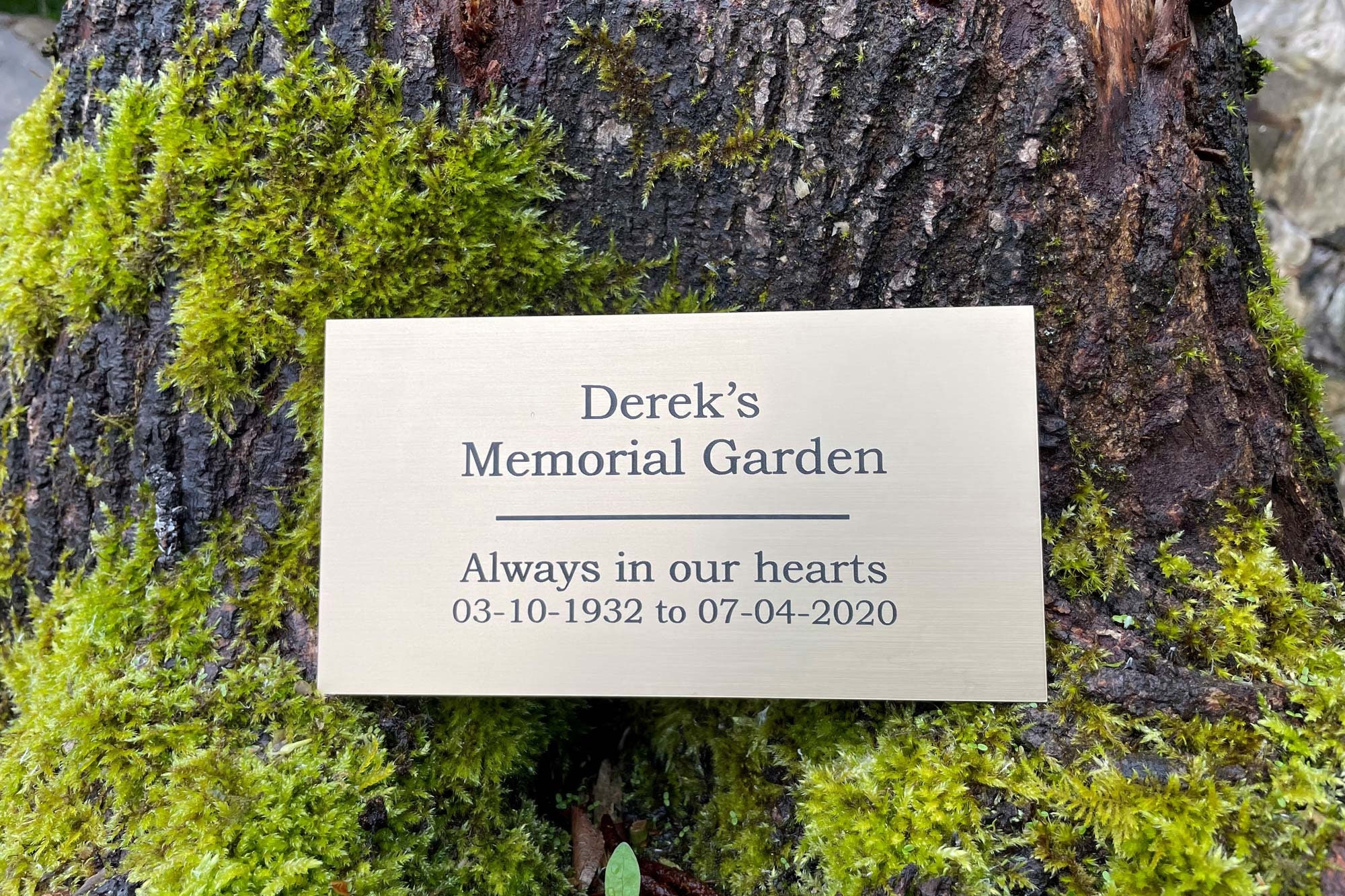 Personalised Brushed Brass Effect Acrylic Memorial Plaque - Etsy UK