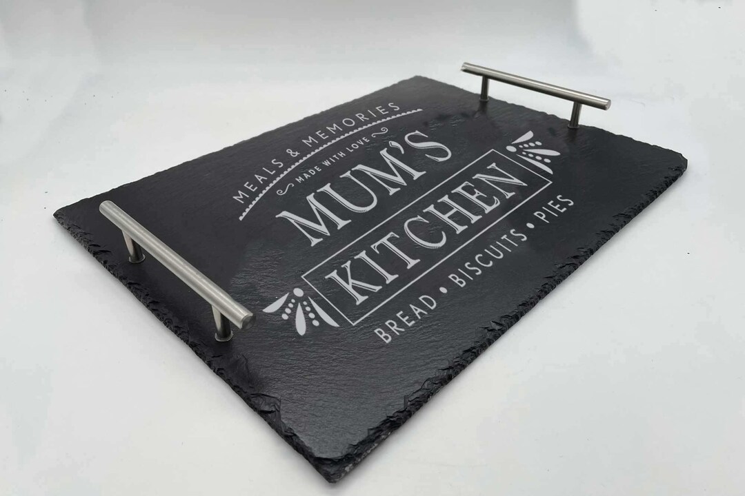 Personalised Slate Serving Tray With Handles, Meals & Memories, Slate ...