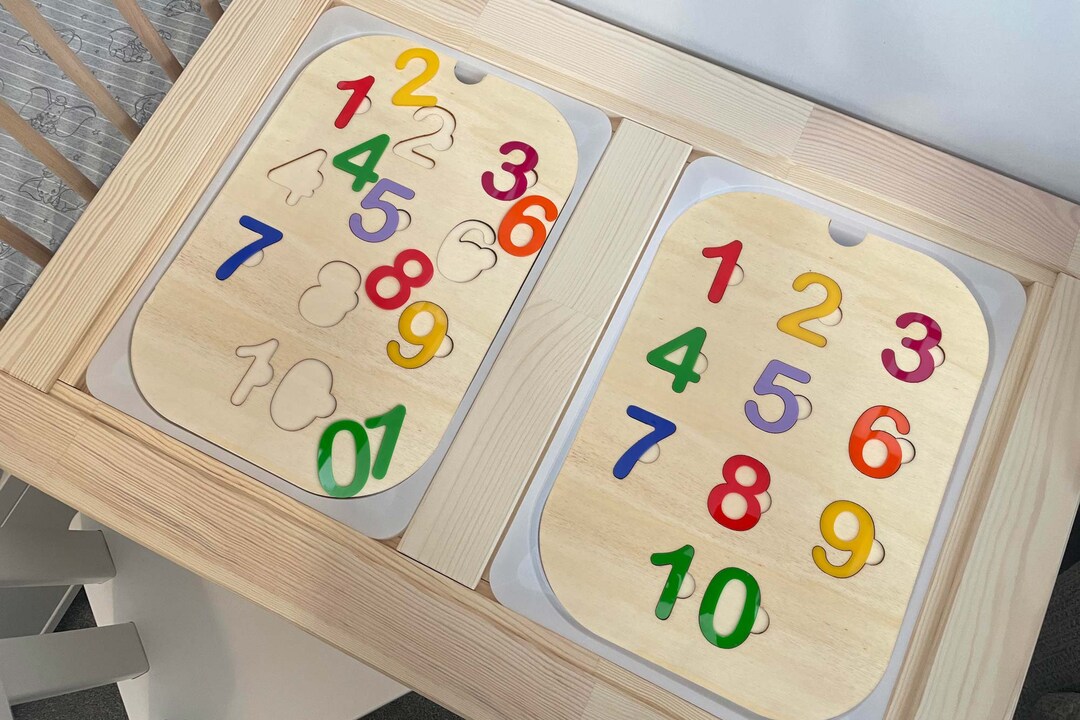 FLISAT/ TROFAST Coloured Number Sorting Table Insert. Sensory Play ...