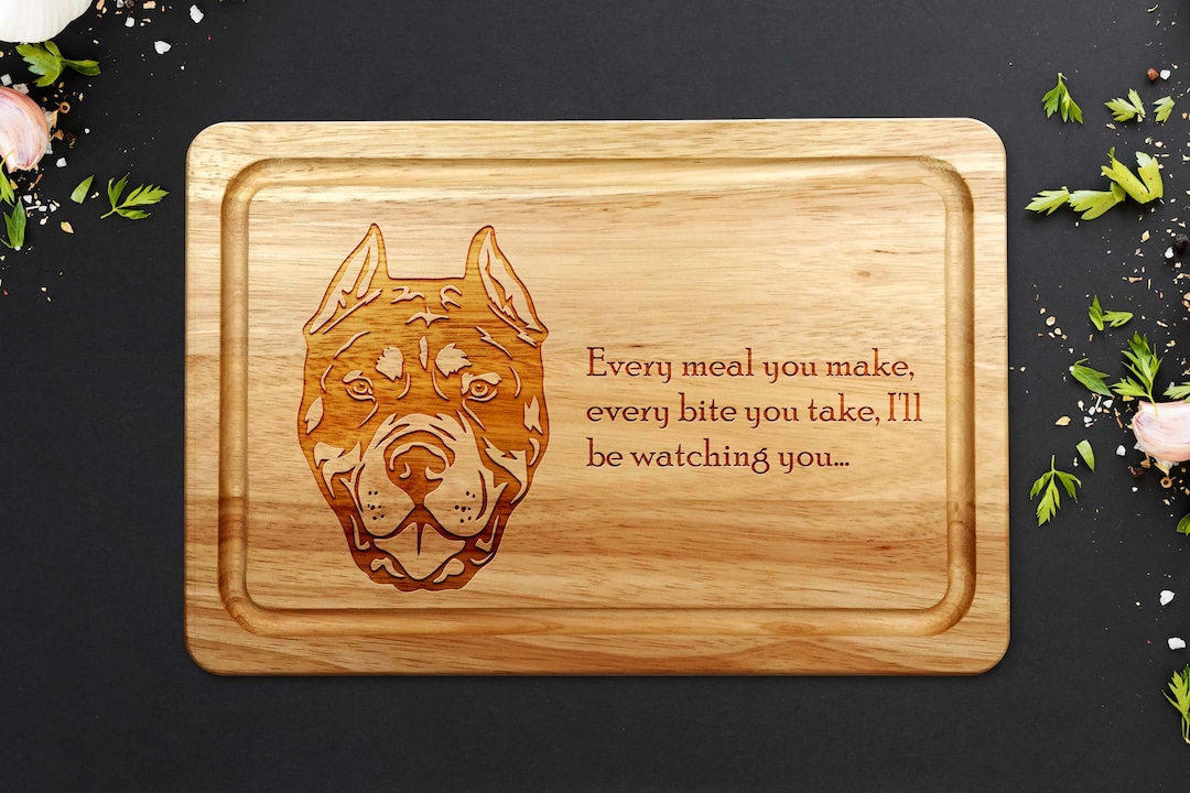 American Bully Engraved Wood Cutting Board, Dog Gift - Etsy