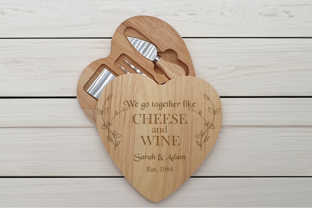 Personalised, Couple’s Heart Chopping Board | Wedding Gift | Valentine ...