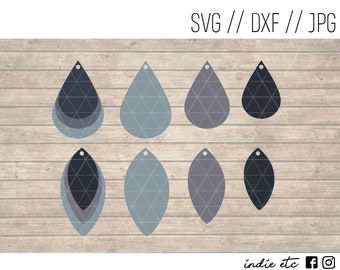 Earring Digital Art File svg Dxf Jpeg Perfect for Leather | Etsy