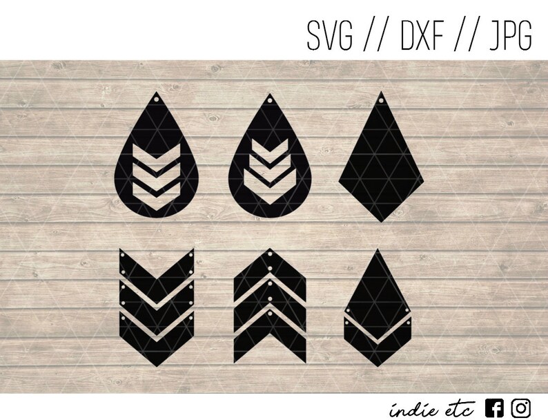 Earring Digital Art File svg Dxf Jpeg Perfect for Leather - Etsy