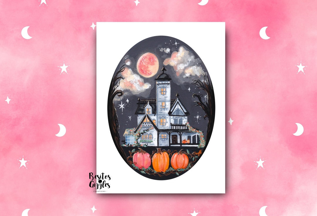 Practical Magic Inspired Victorian House Gouache Painting PRINT/ Witch ...