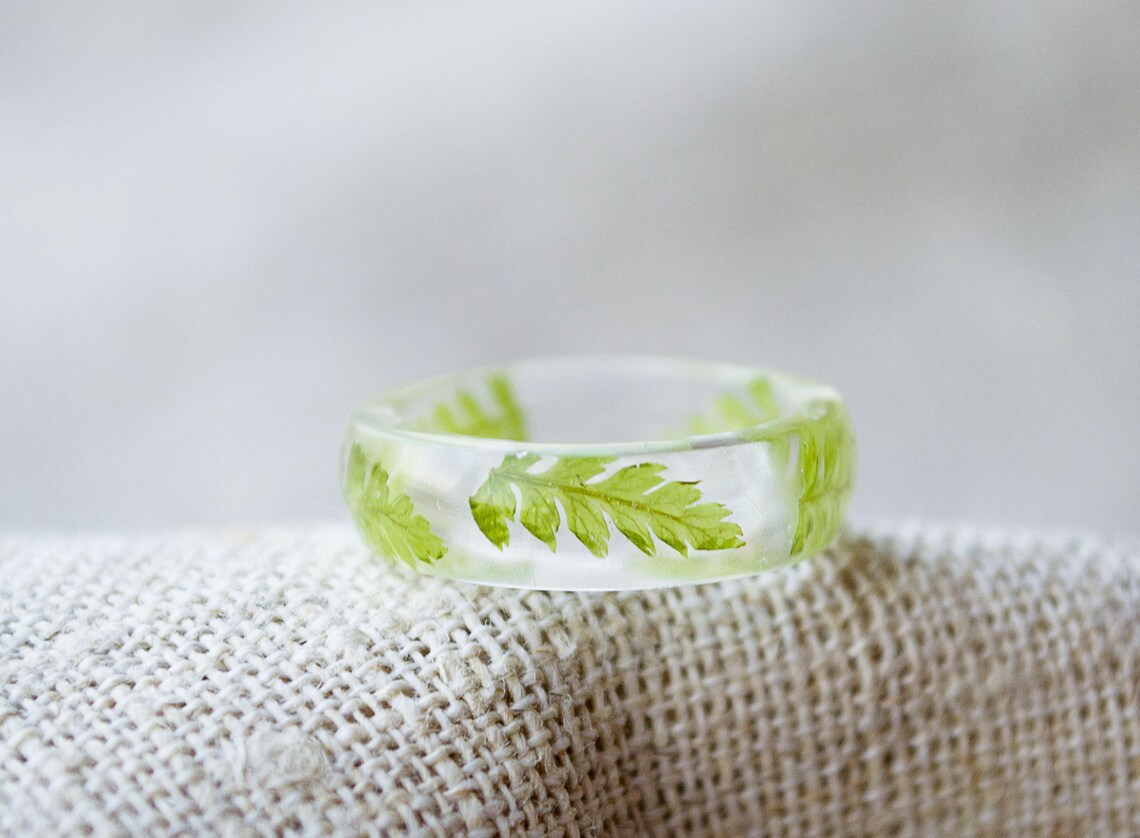 Resin Rings Real Flower Ring Real Fern Ring Terrarium Jewelry | Etsy