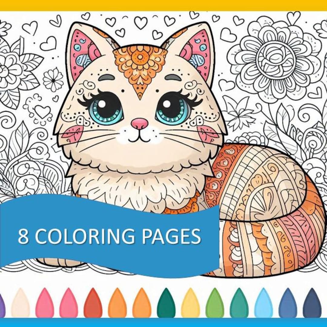 Animal Coloring Pages, Cute Coloring Book PDF, Printable Coloring Page ...