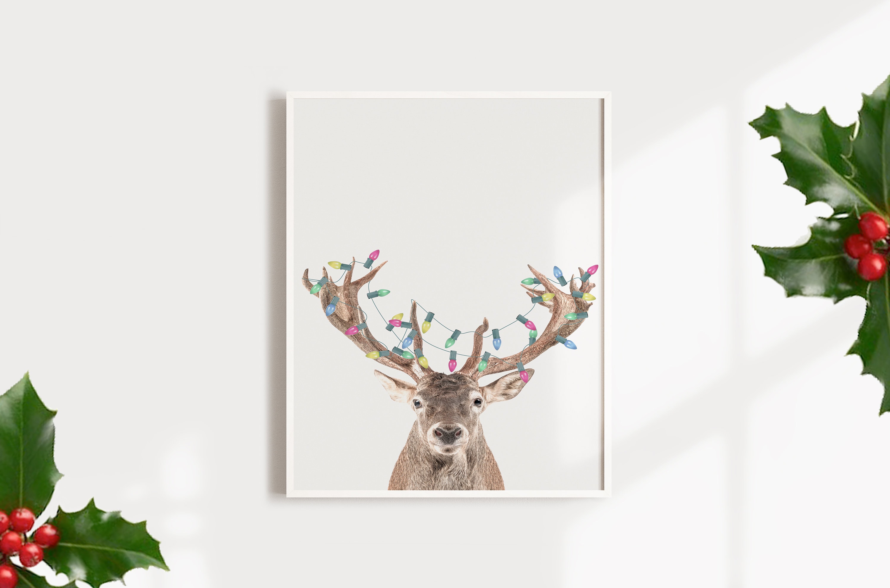 Wall Art Christmas Printables Stag Print Reindeer Print Christmas ...