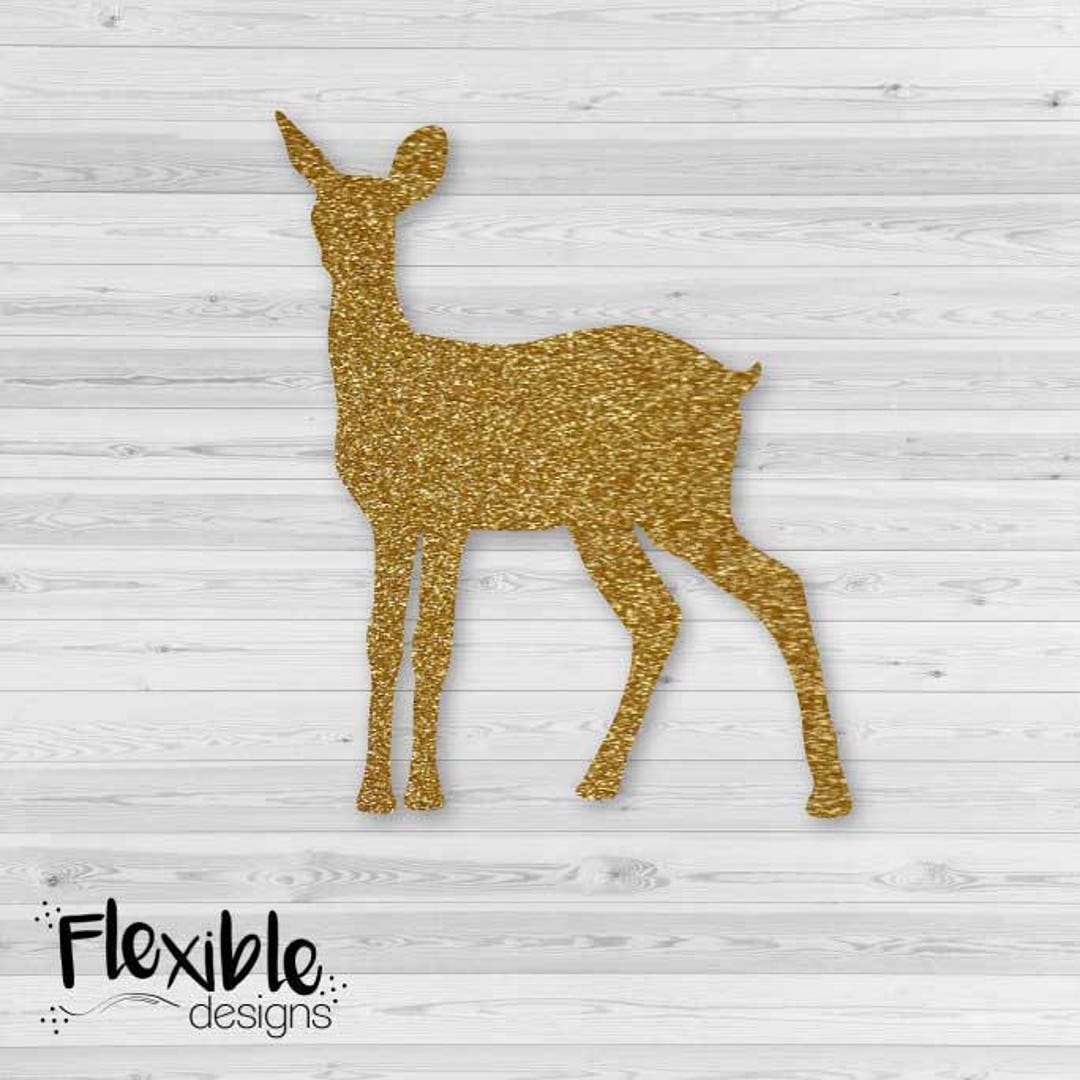 Doe Iron-on Glitter Transfer - Heat Transfer Vinyl Decal, Deer, Wood ...
