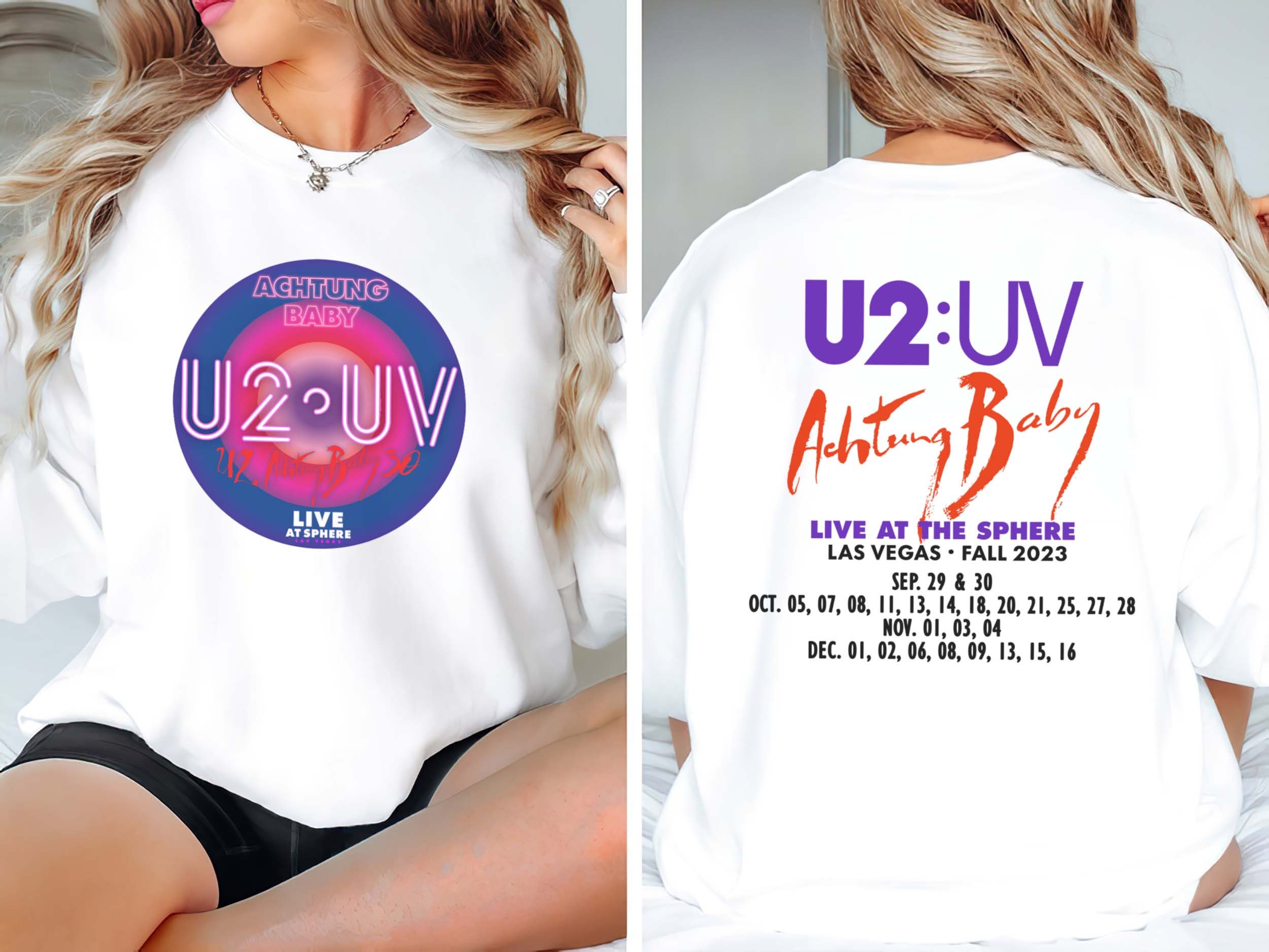 U2 Band Concert Merch Shirt, Achtung Baby Live At Sphere sold by Maiden ...