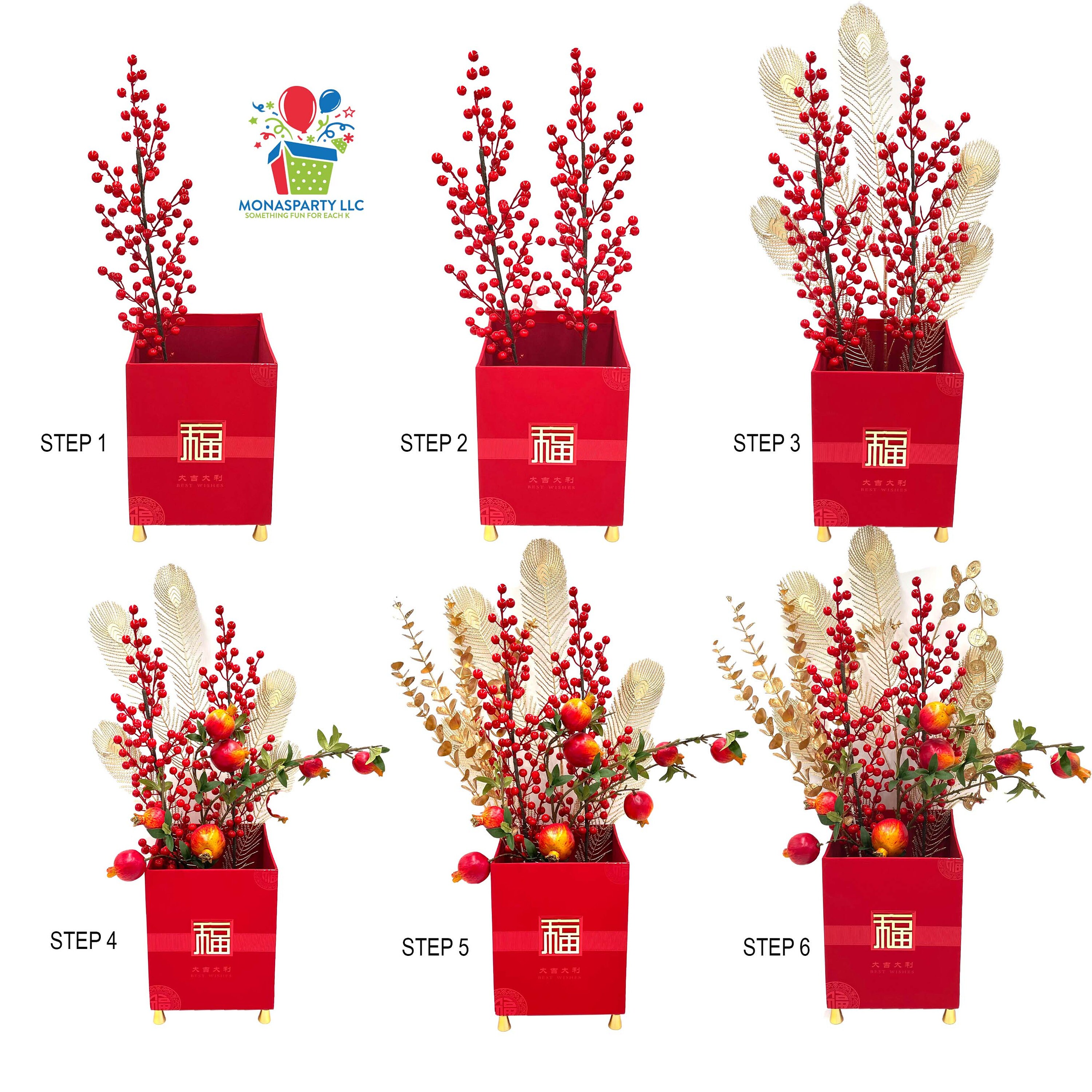 DIY Chinese New Year Lunar New Year Indoor Decoration Artificial Flower ...