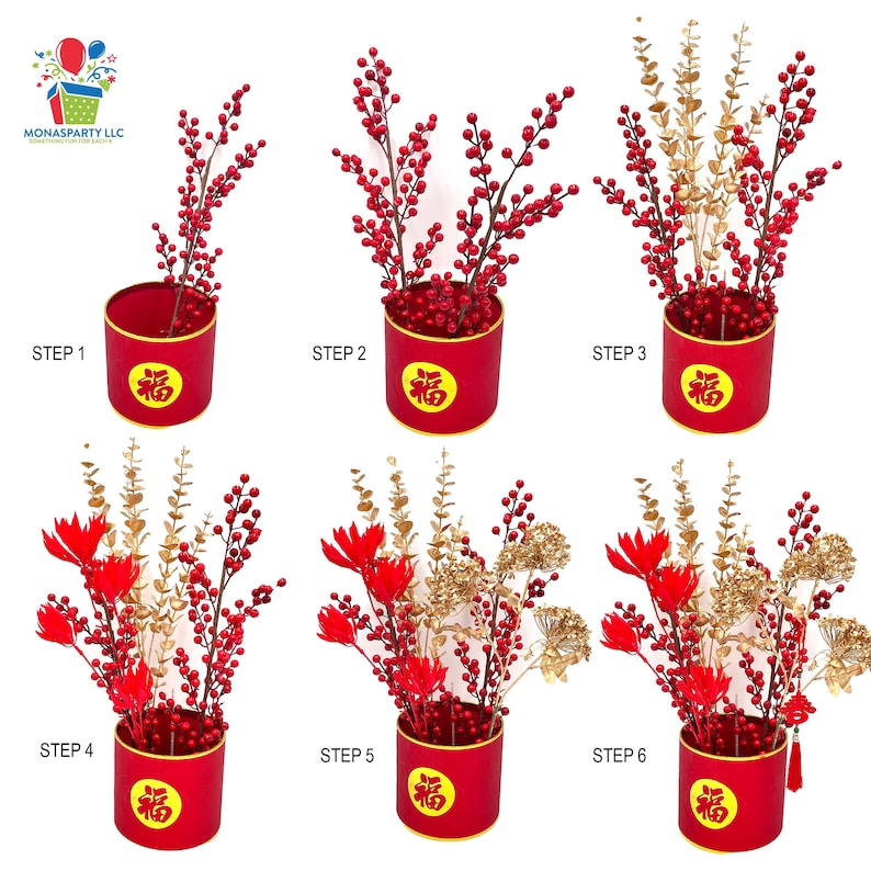DIY Chinese New Year Lunar New Year Indoor Decoration Artificial Flower ...