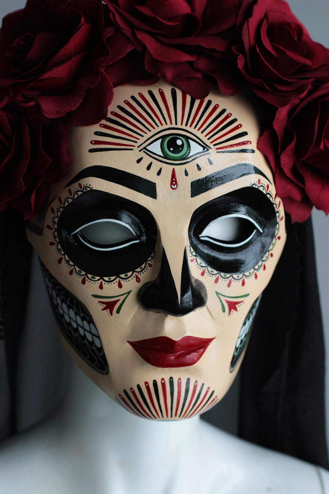 Catrina mask. Day of The Dead Mask. Frida Khalo mask. Santa | Etsy