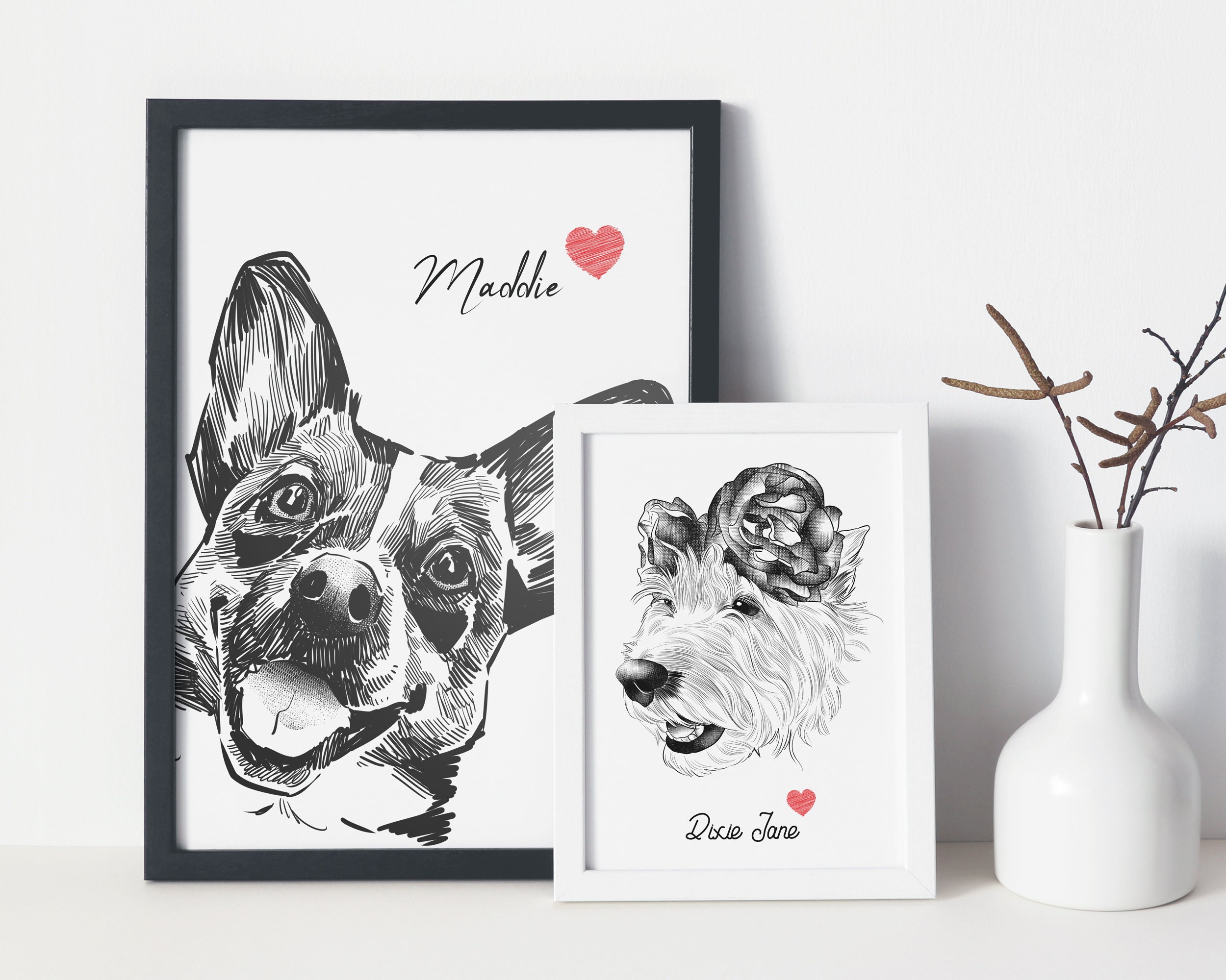 Custom Dog Drawings Wall Hangings Signs etna.com.pe