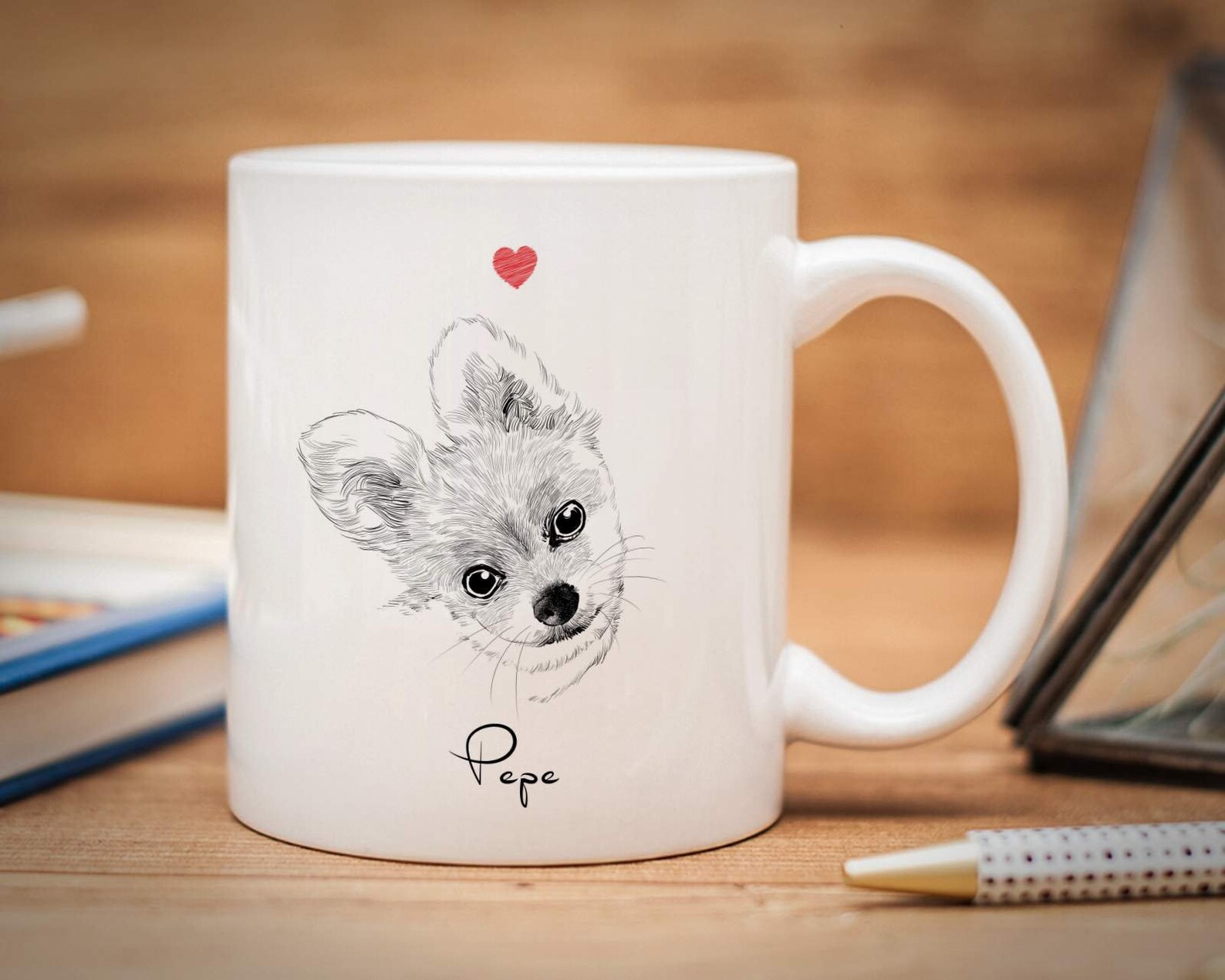 Pet Portrait Mug Pet Memorial Mug Custom Pet Mug Dog | Etsy