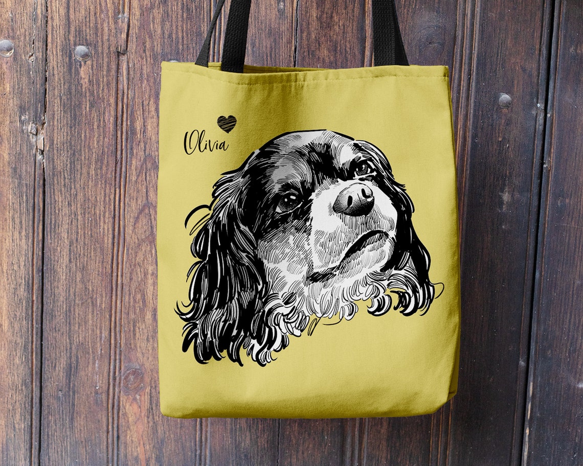 Custom Pet Portrait Tote Bag Custom Dog Tote Bag Pet Tote | Etsy