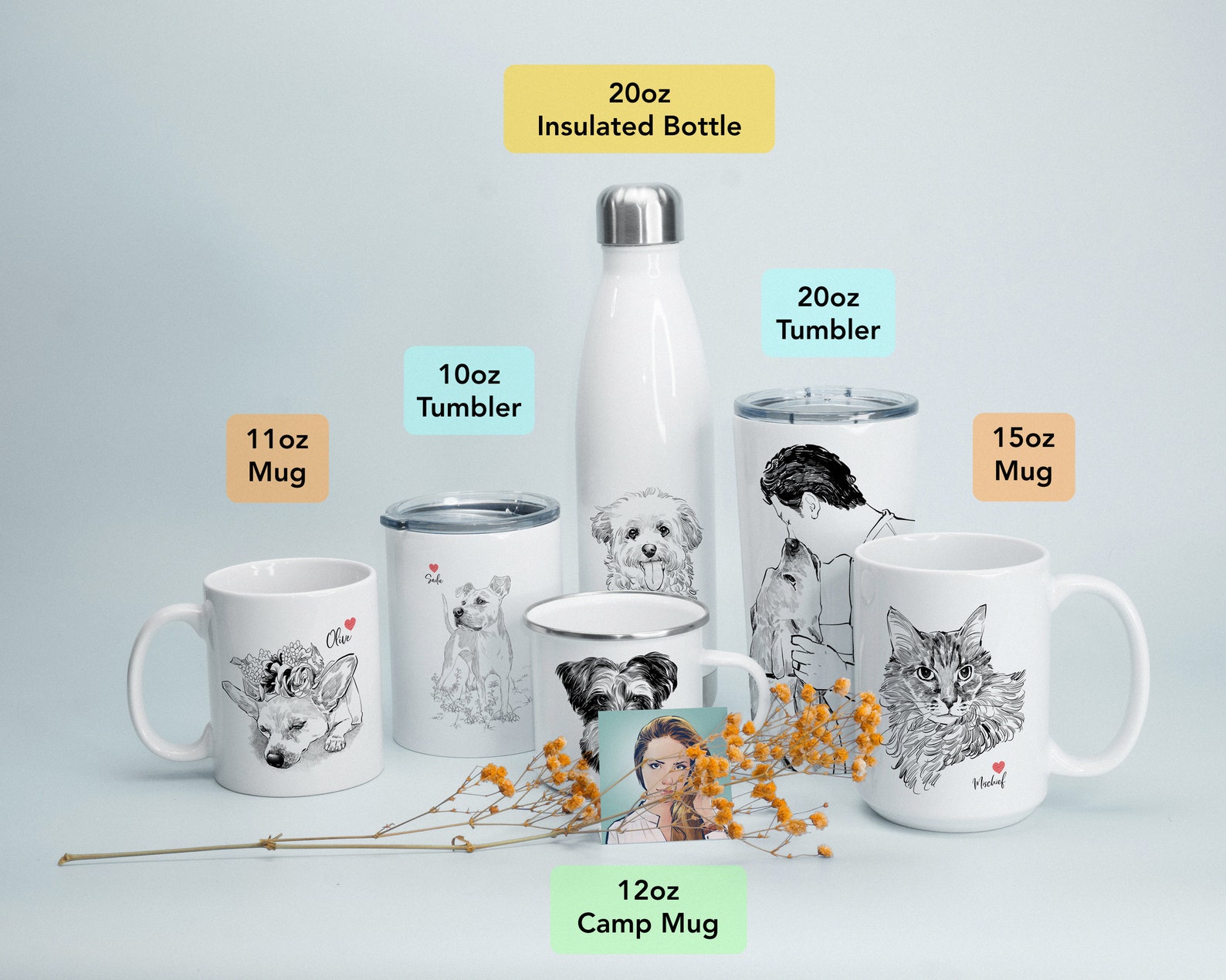 Pet Portrait Mug Pet Memorial Mug Custom Pet Mug Dog - Etsy