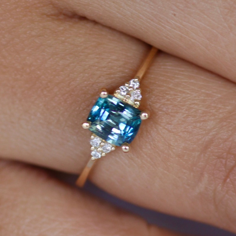 Teal Sapphire Ring - Etsy