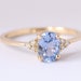 Ice Blue Sapphire Engagement Ring Light Blue Sapphire Ring - Etsy