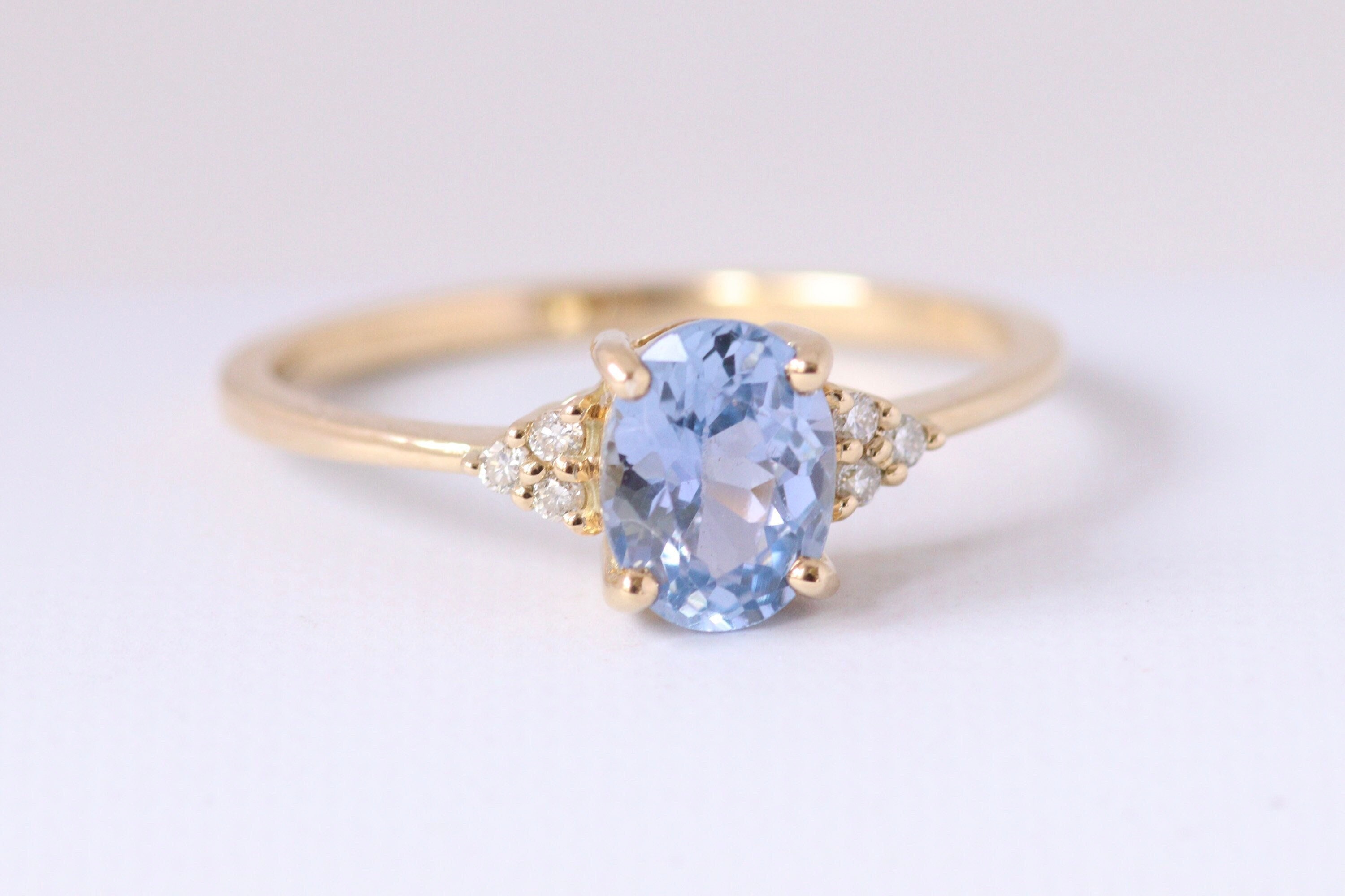 Ice Blue Sapphire Engagement Ring Light Blue Sapphire Ring - Etsy