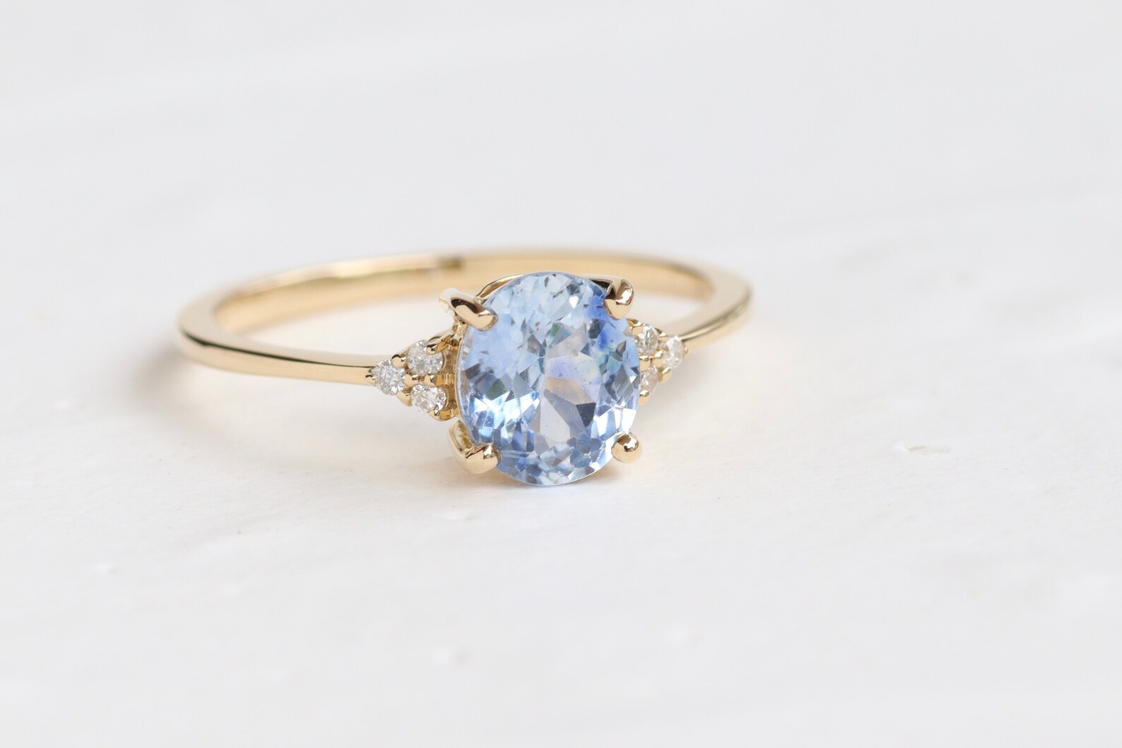 Natural Ice Blue Sapphire Ring.light Blue Sapphire Oval - Etsy